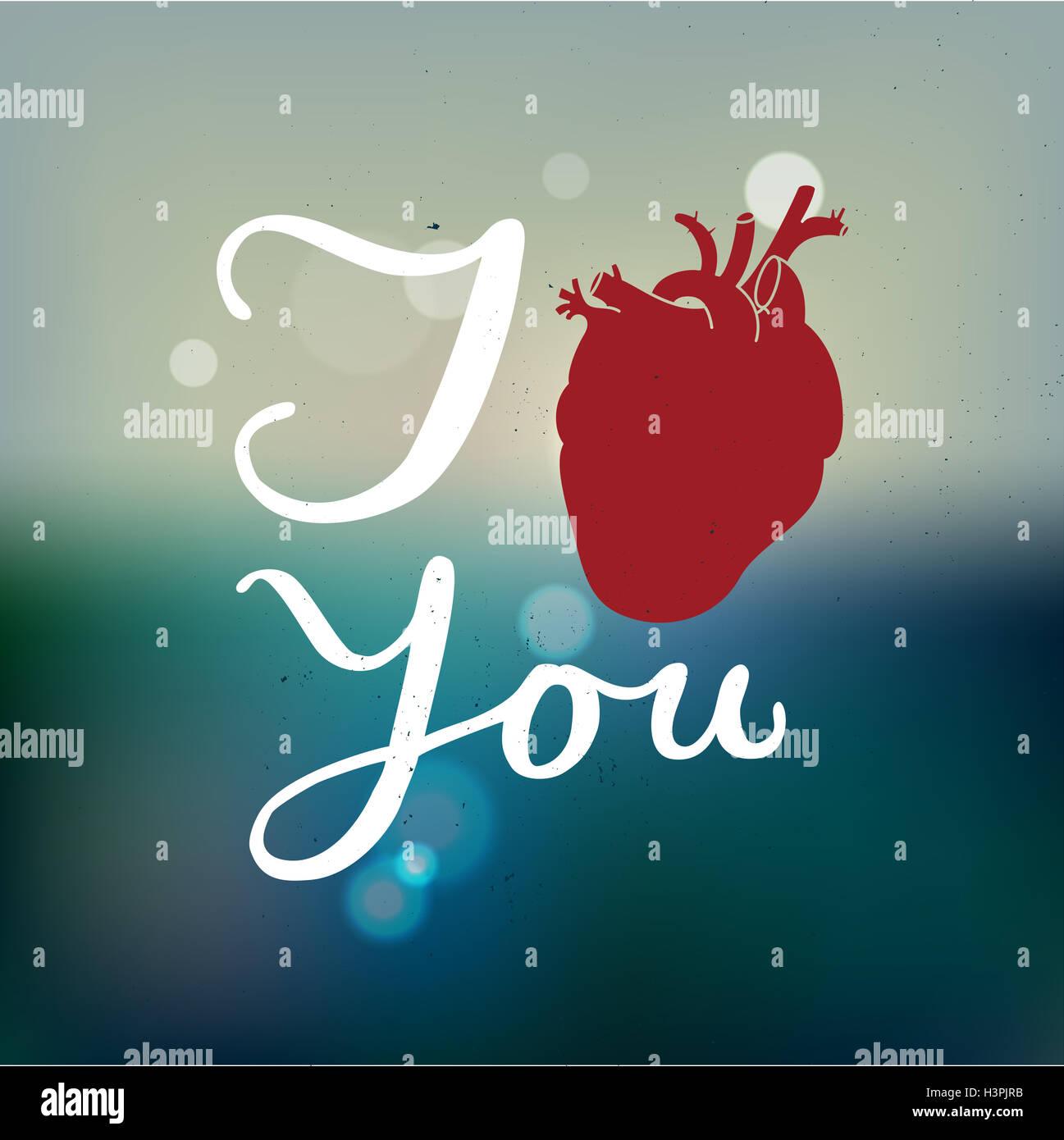 Je t'aime coeur coeur sur l'écriture réaliste. soleil mer arrière-plan ...