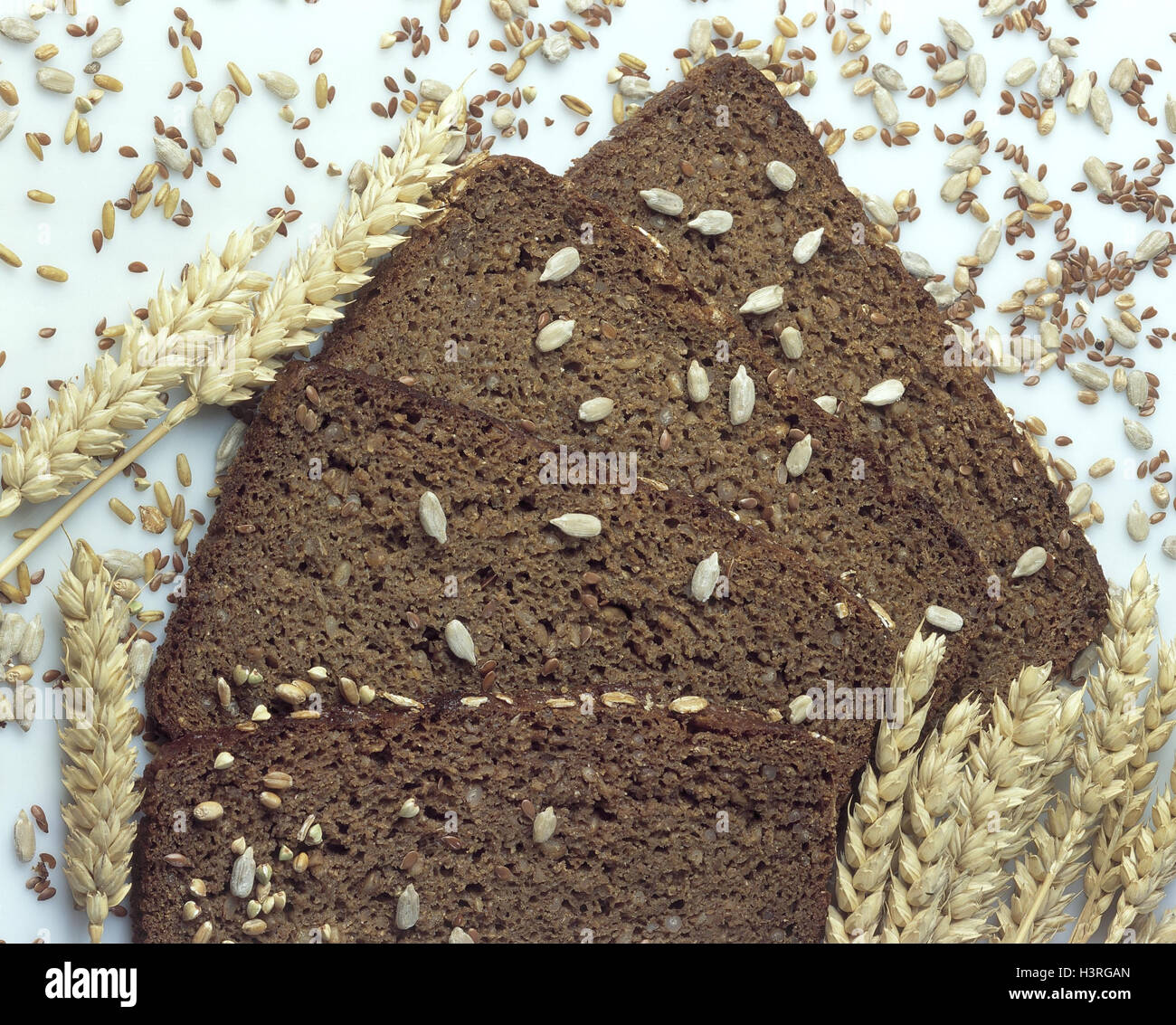 Pain complet, haché, blé, still life, pain, tranches, complet, la ...