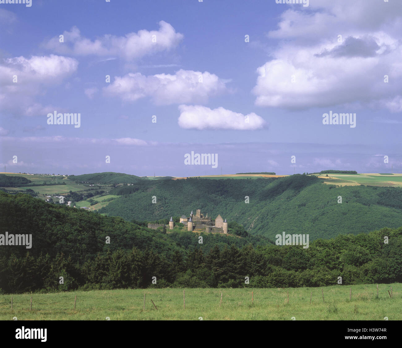 Au Luxembourg, les ruines du château de Bourscheid, le Benelux, le ...