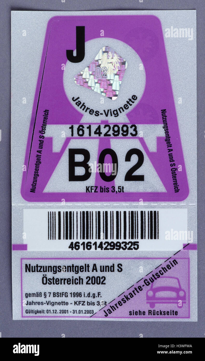 Autobahn tax sticker Banque de photographies et d’images à haute ...