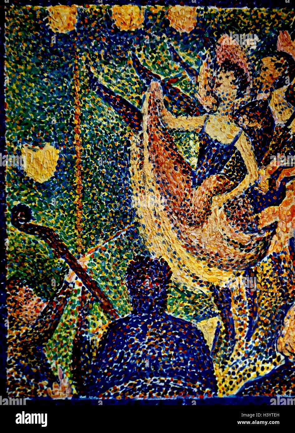 La peinture intitulée "Le chahut" par Georges Seurat (1859-1891) un ...