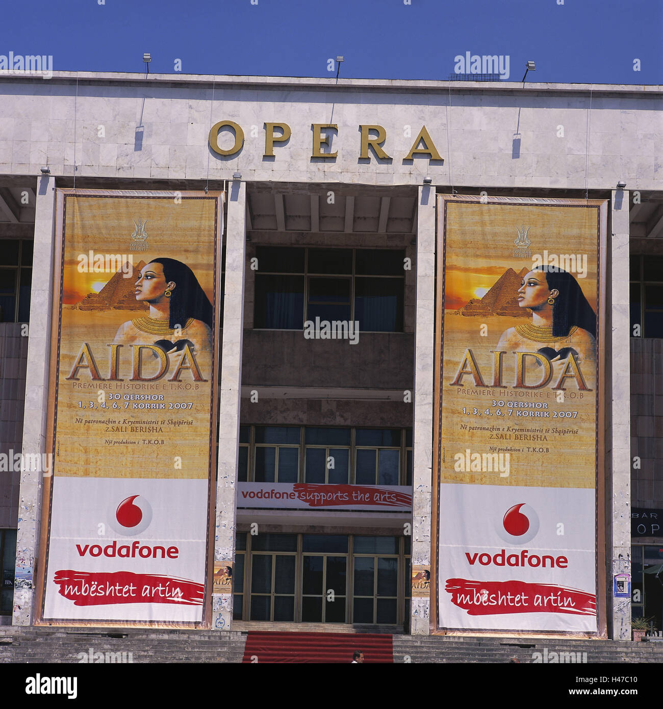L'Albanie, Tirana, espace Skanderbeg, opéra, gamme d'entrée, détail ...