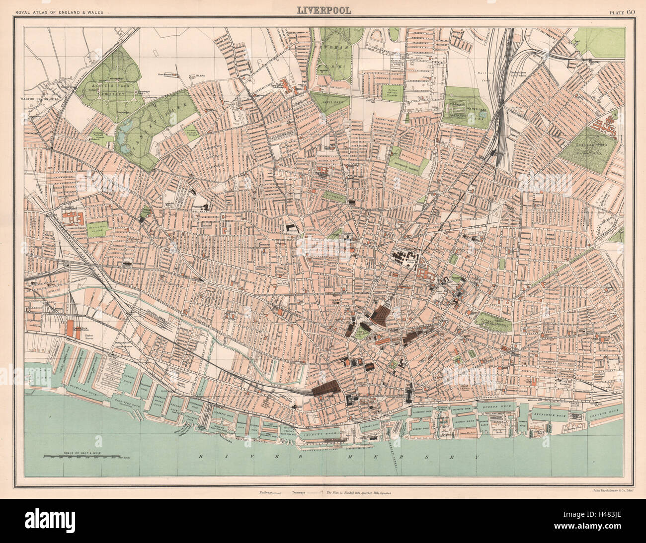 Old map of liverpool Banque de photographies et d’images à haute ...