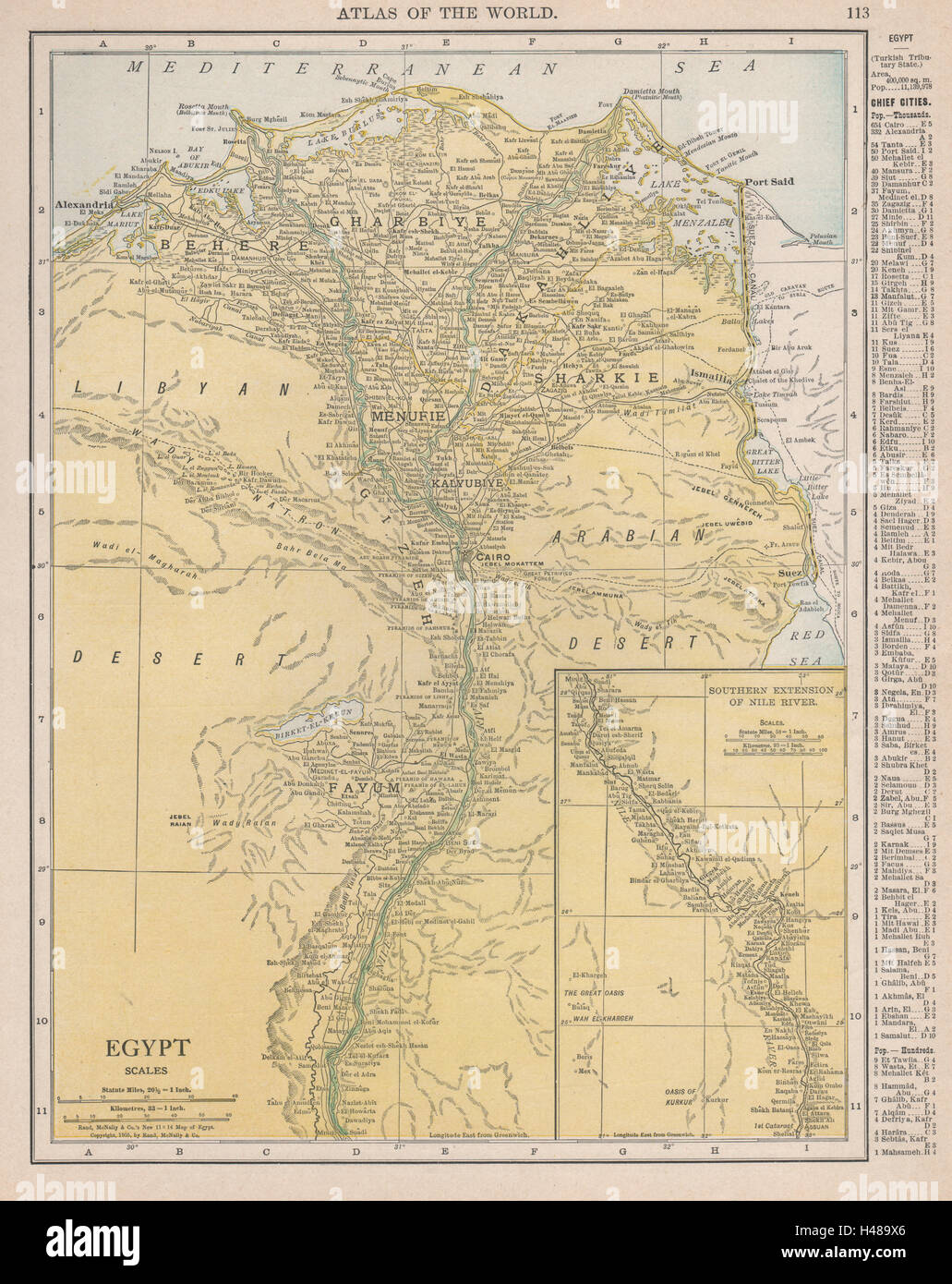 Carte du fleuve nil et plan Banque de photographies et d’images à haute ...