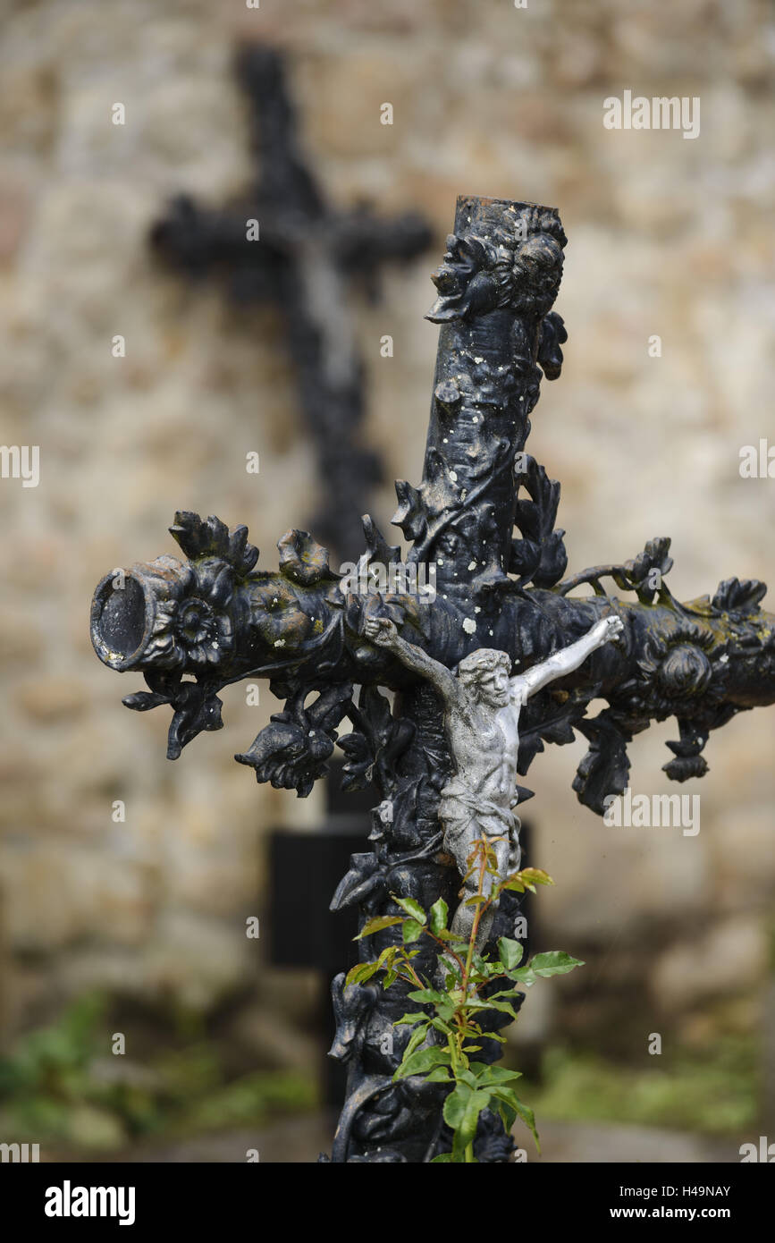 France, Basse-Normandy, Manche, cimetière de l'abbaye du Mont-Saint ...