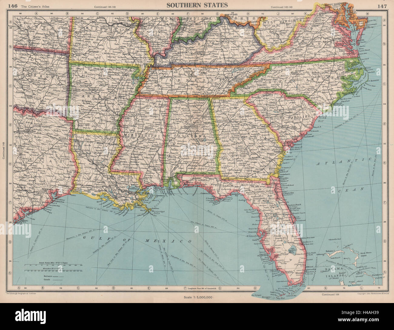 Southern states map usa Banque de photographies et d’images à haute ...
