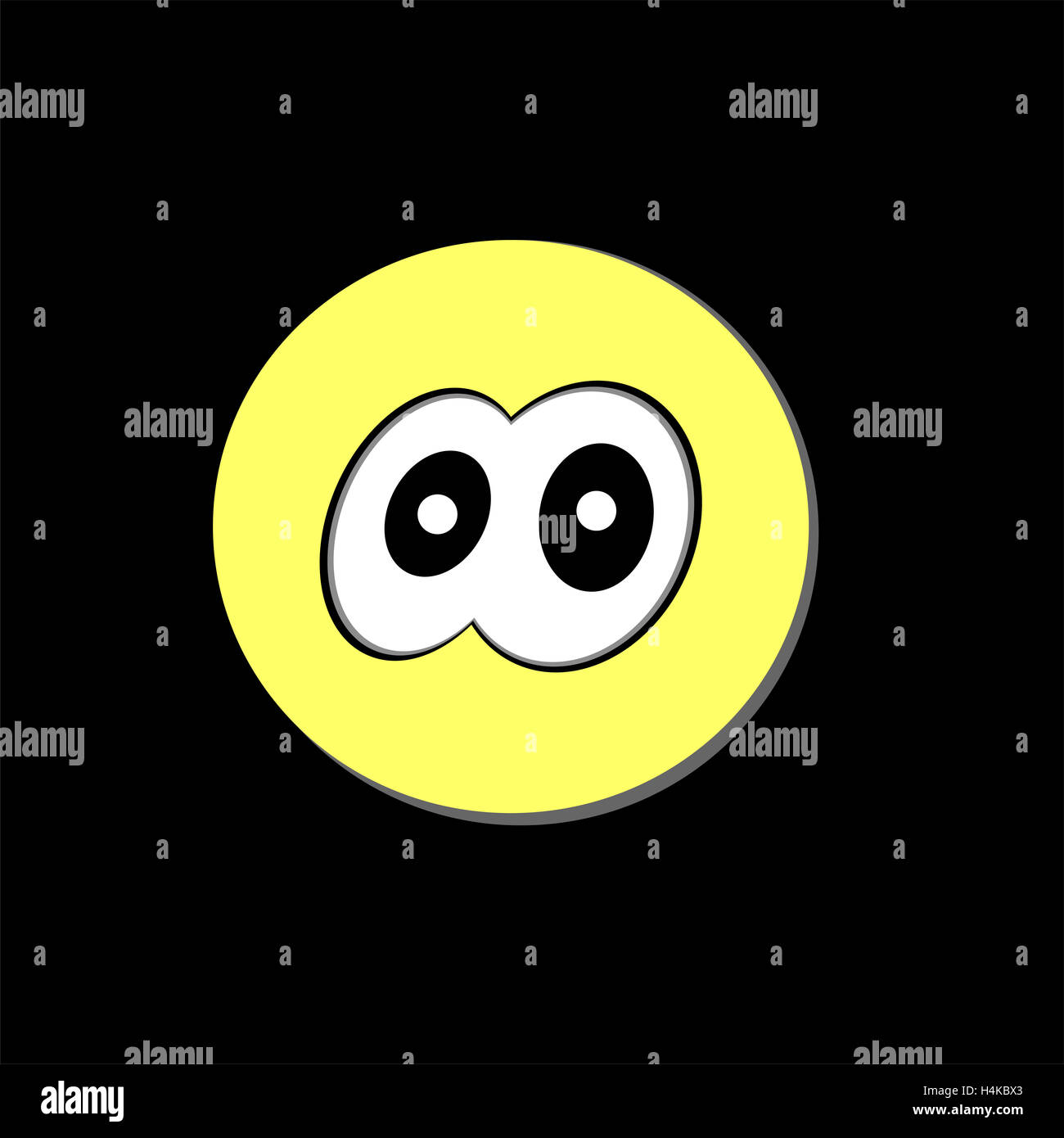 Rire jaune moderne sourire heureux. Heureux émoticône. Isolé sur fond ...