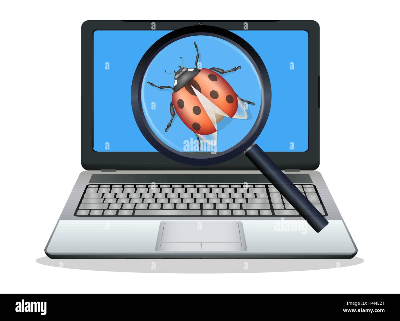 Bug d'ordinateur portable Banque d'images vectorielles - Alamy