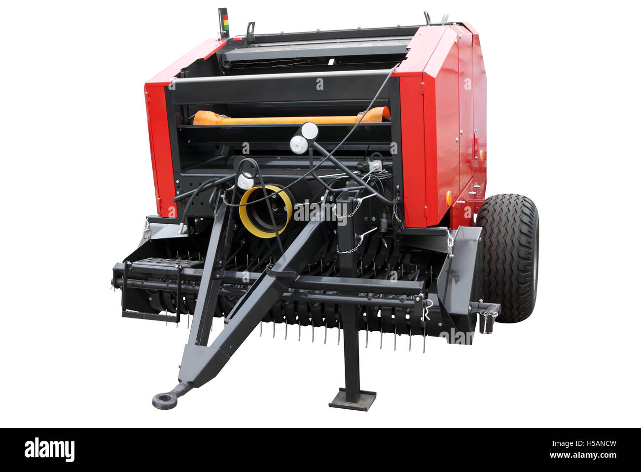 Semoir pneumatique moderne rouge isolé sur fond blanc Photo Stock - Alamy