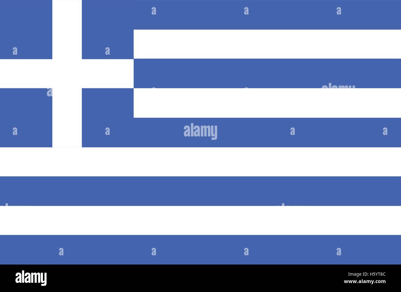 Drapeau de la Grèce. Vector illustration. La couleur et la taille de l ...