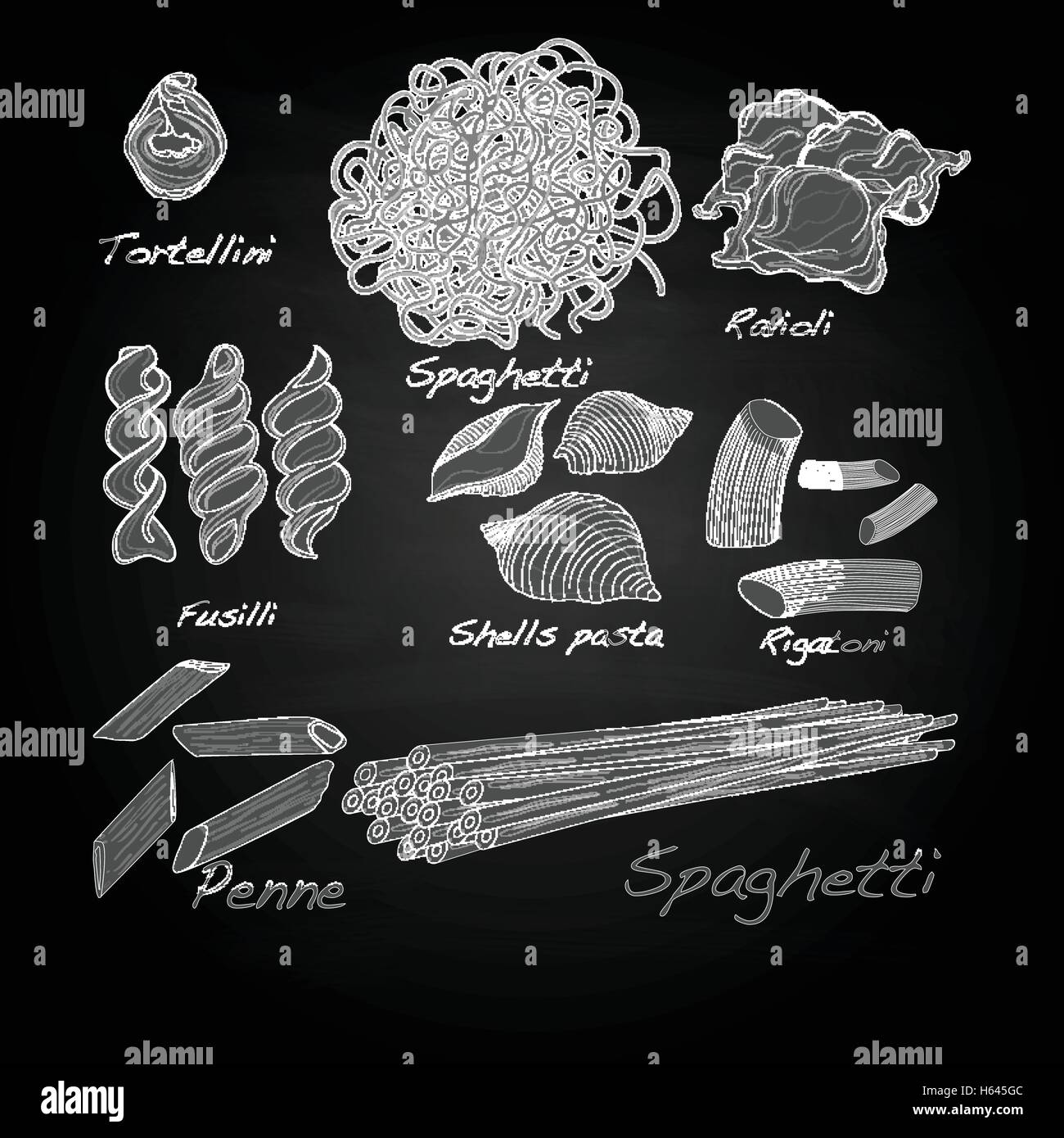 Ensemble de formes de pâtes. Vector illustration Image Vectorielle ...