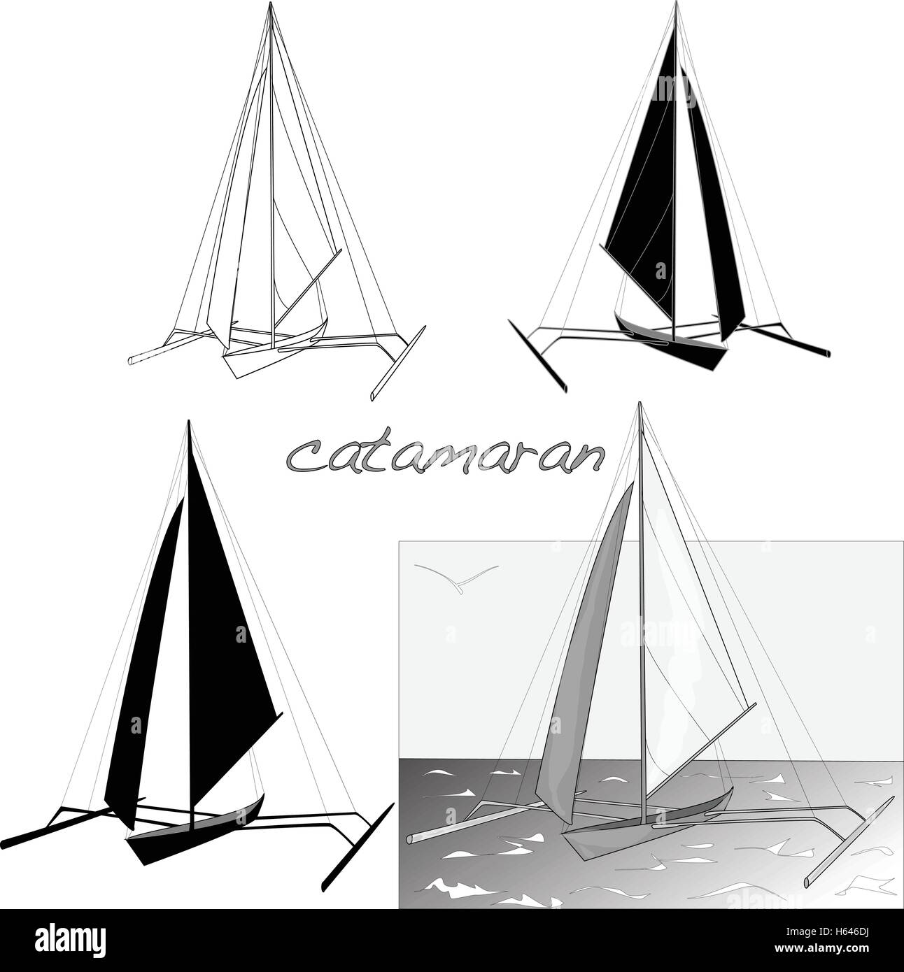 Catamaran vector vectors Banque de photographies et d’images à haute ...