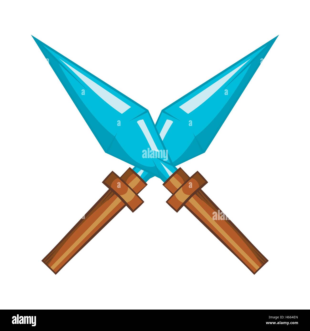Dague de lancer ninja Kunai, icône de style cartoon Image Vectorielle ...