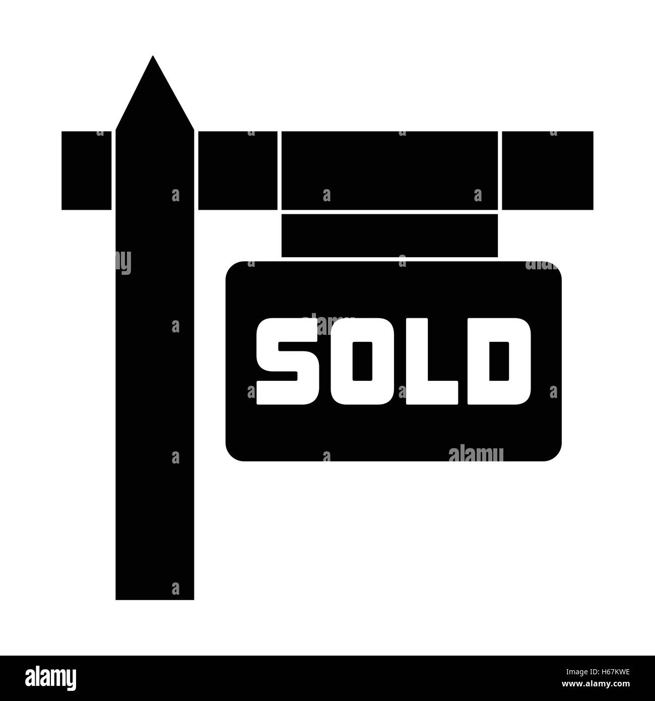 Panneau de vente vendu Banque d'images noir et blanc - Alamy