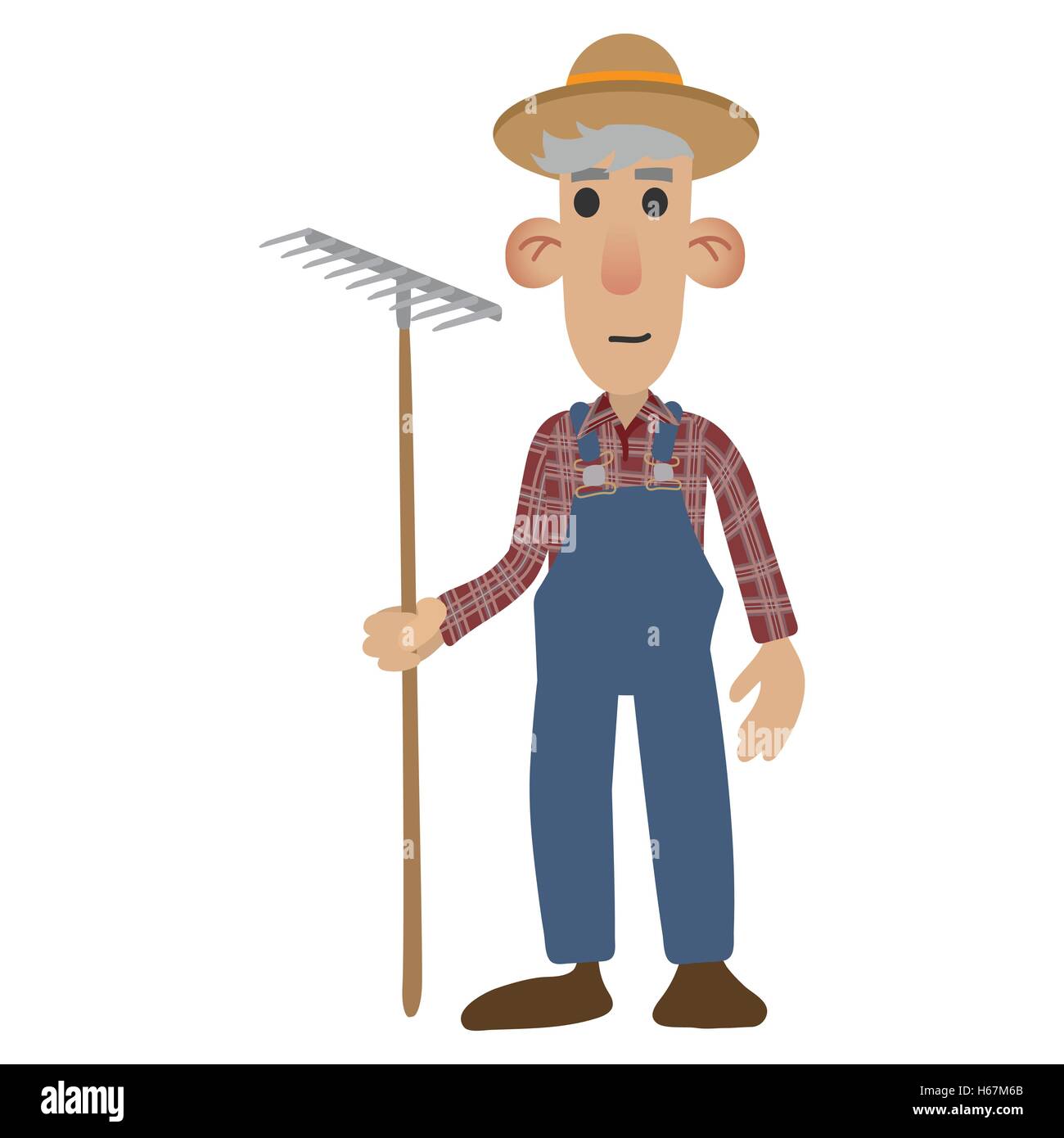 Cartoon gros fermier Banque d'images vectorielles - Alamy