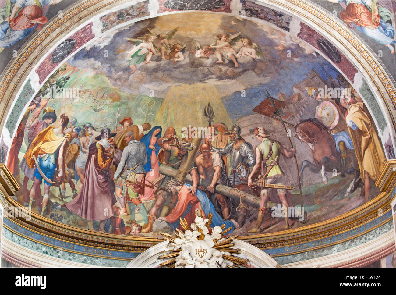 ROME, ITALIE - 11 mars 2016 : La montée au Calvaire la fresque de l ...