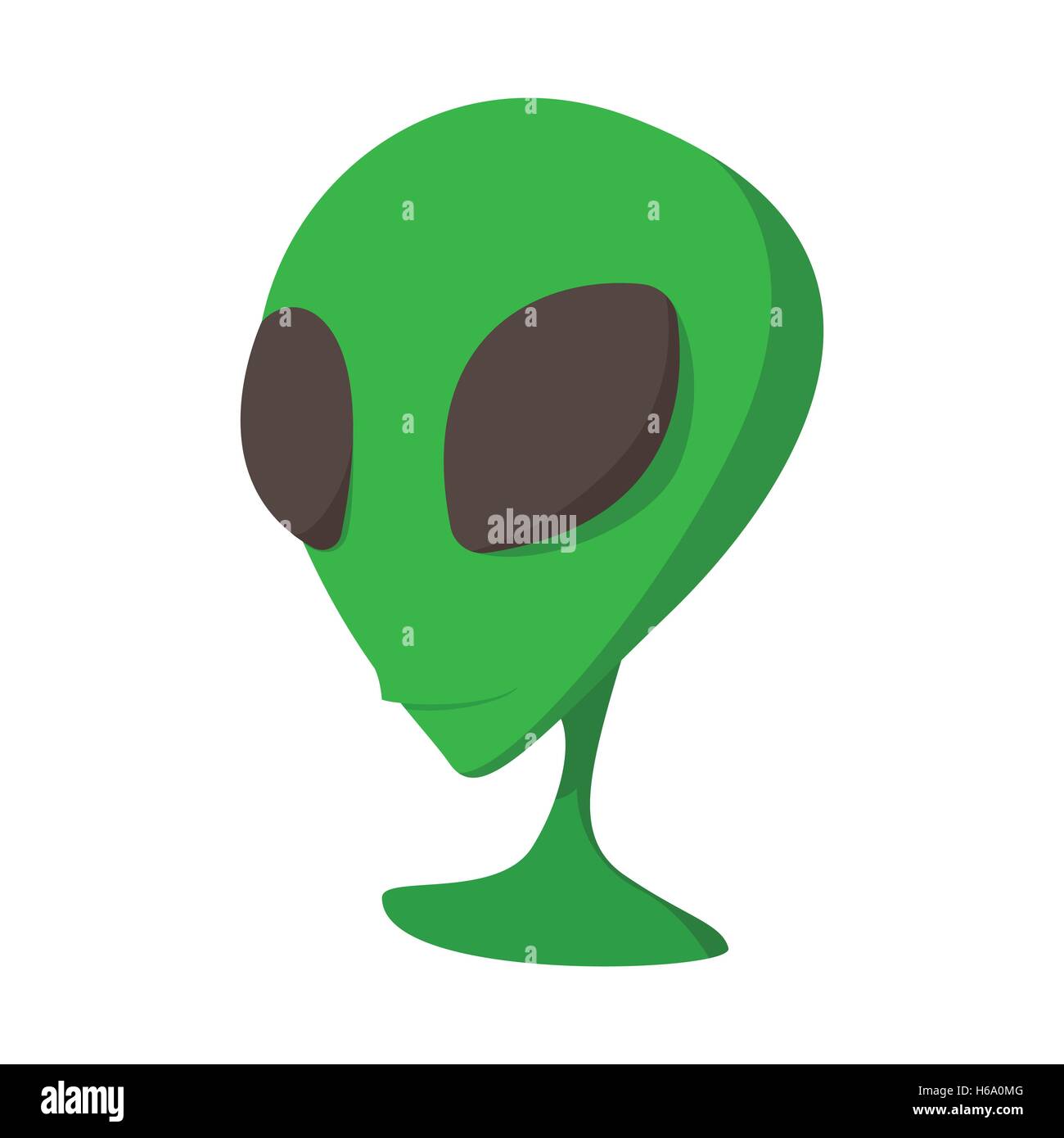 Alien vert tête icône dessin animé Image Vectorielle Stock - Alamy