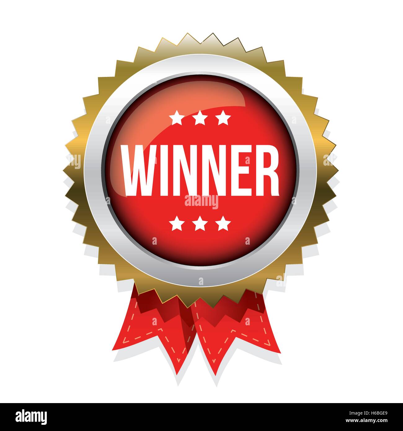 Test winner badge vector Banque de photographies et d’images à haute ...