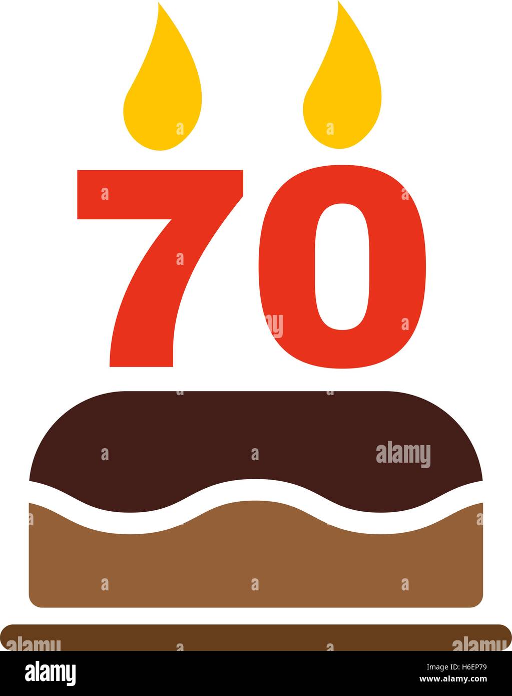 Le gâteau d'anniversaire avec des bougies sous la forme de l'icône ...