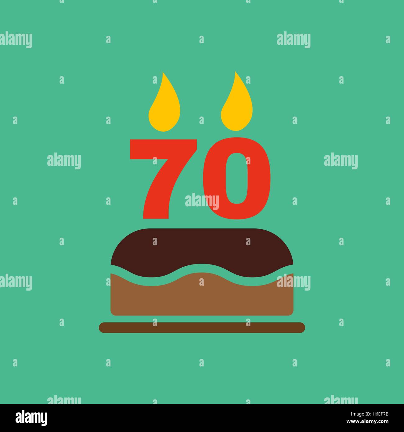 Le gâteau d'anniversaire avec des bougies sous la forme de l'icône ...