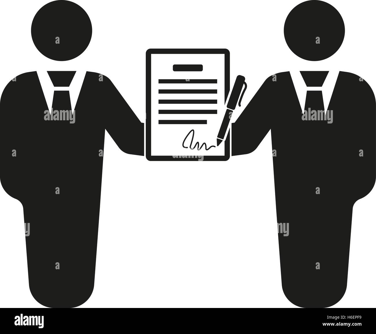 L'icône du contrat. Accord et signature, pacte, partenariat, symbole de ...