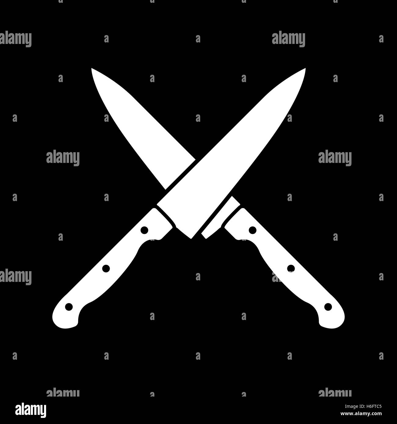 L'icône des couteaux croisés. Le couteau et le chef de cuisine, symbole ...
