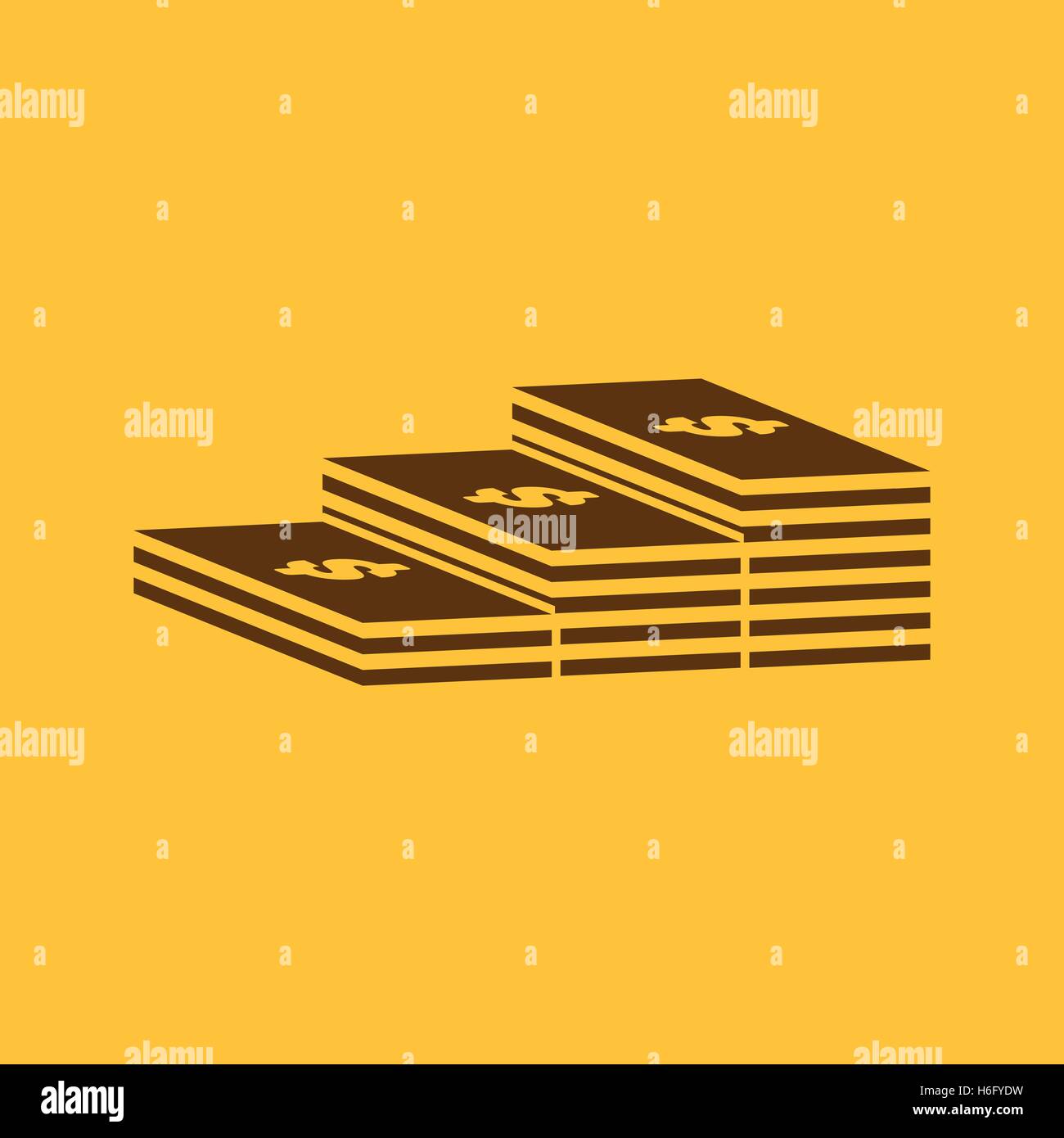 La pile de billets de l'icône. Billet Vert, symbole de l'argent, des ...