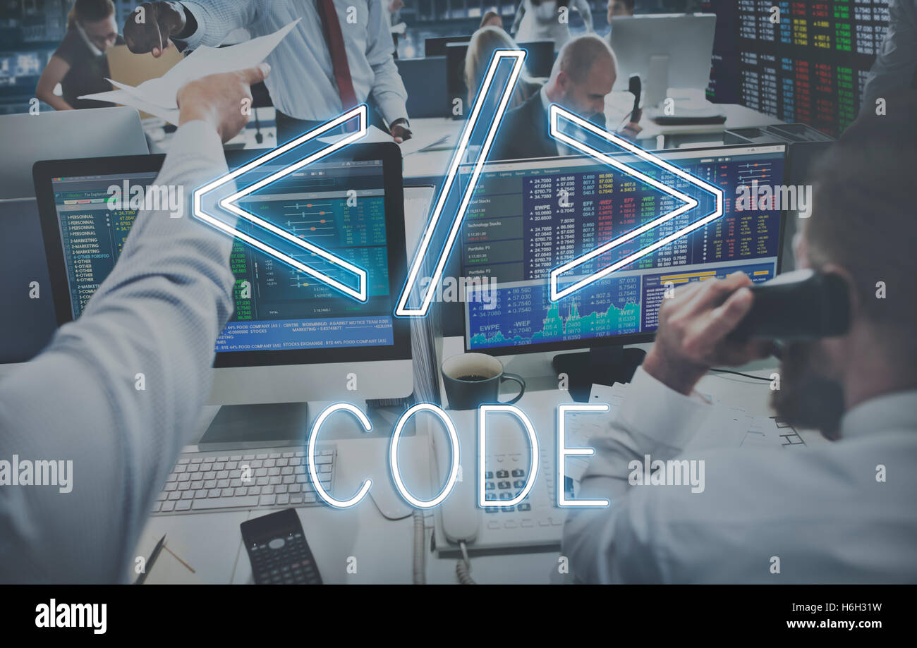 Code informatique Concept Graphique Symbole HTML Photo Stock - Alamy