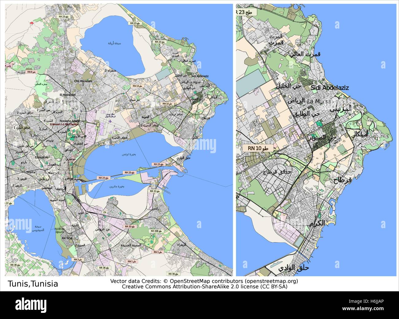 Tunis map Banque d'images vectorielles - Alamy