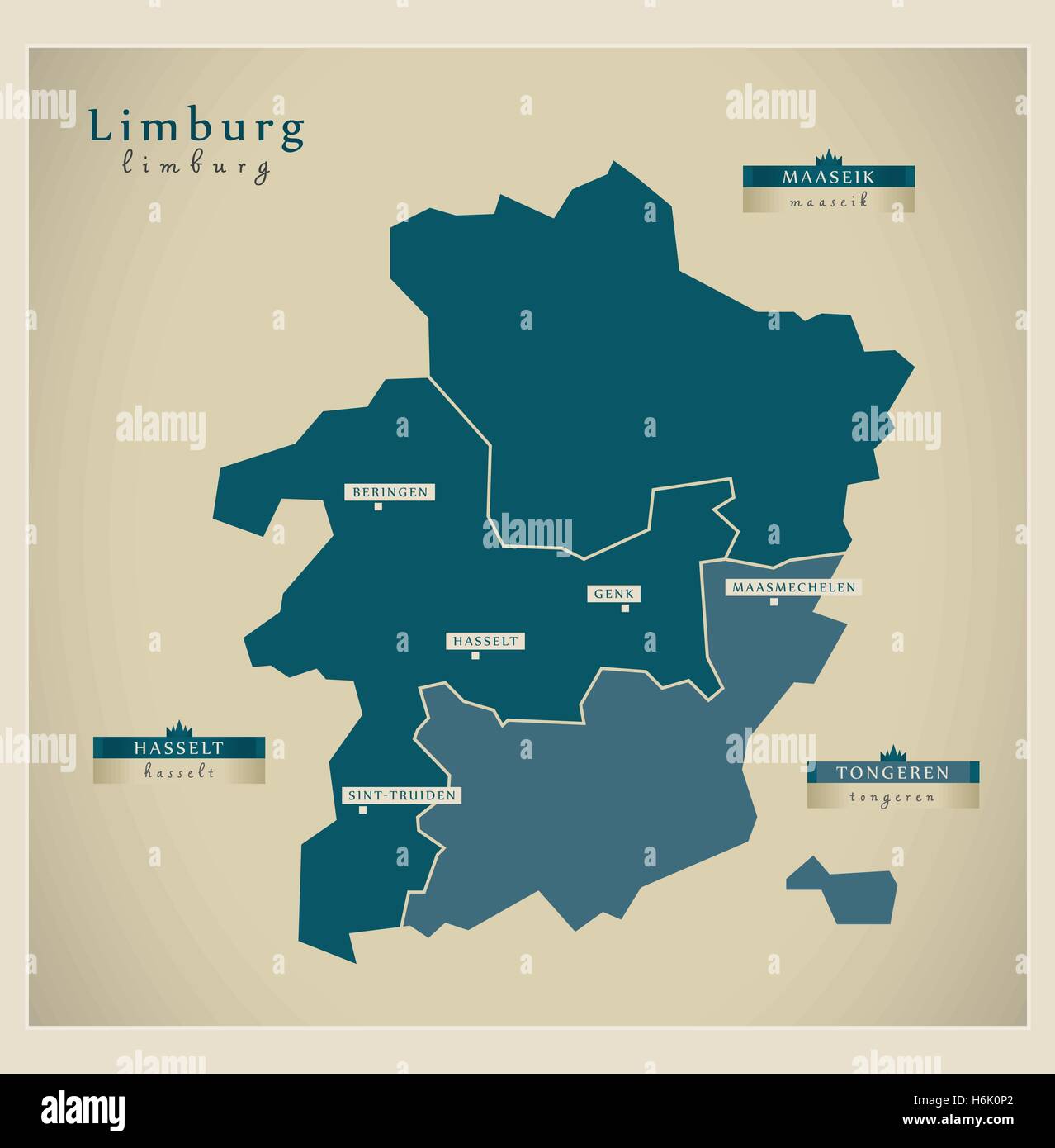 Carte du limbourg Banque d'images vectorielles - Alamy
