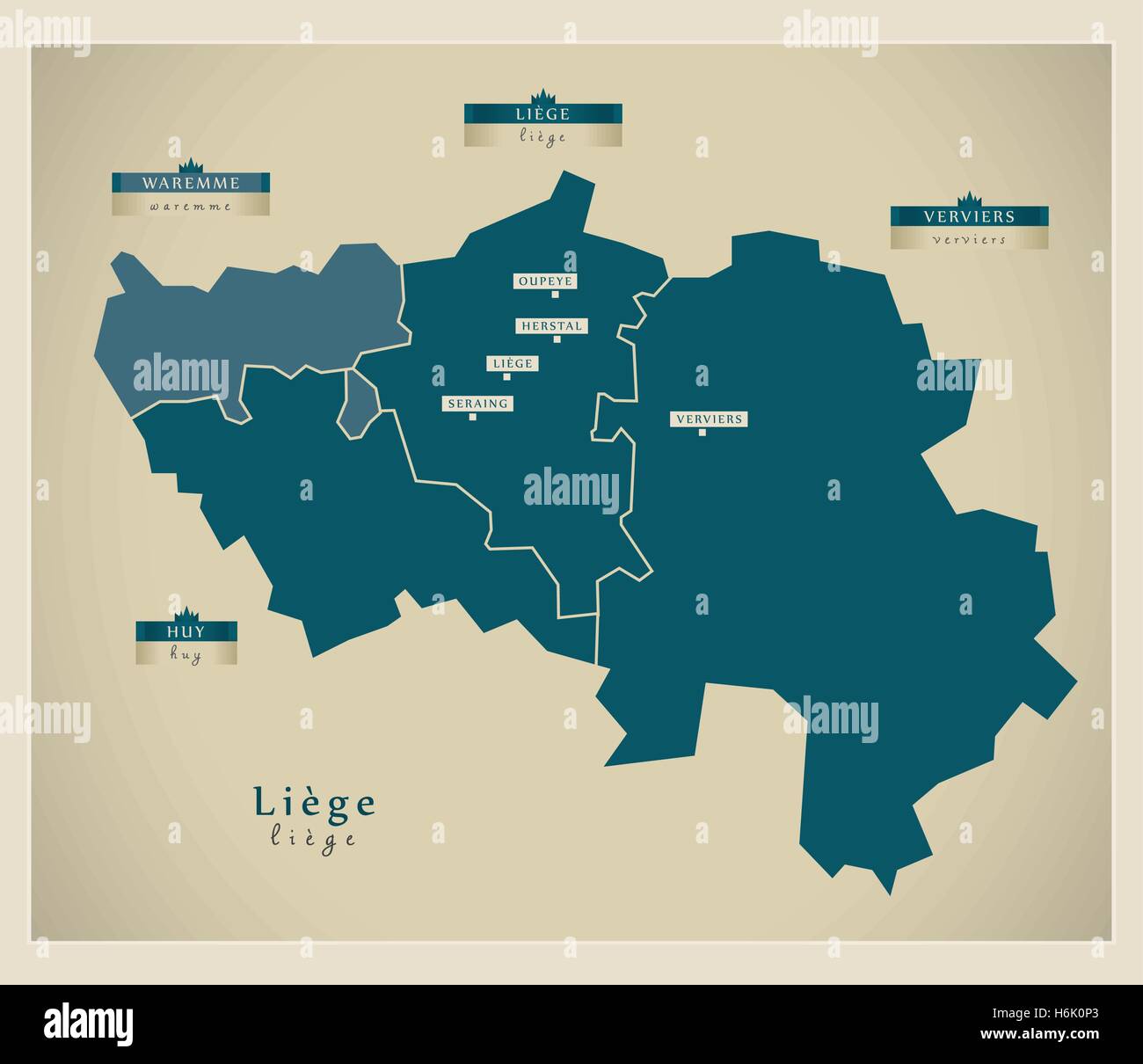 Liege map europe Banque de photographies et d’images à haute résolution ...