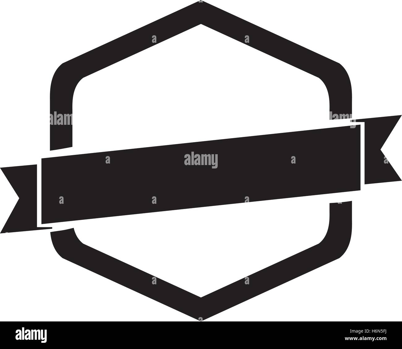 Héraldique blason de silhouette avec black label vector illustration ...