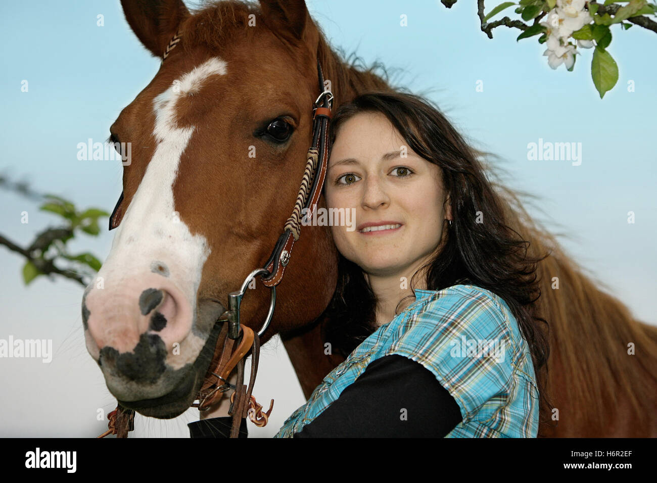 Femme avec cheval Photo Stock - Alamy