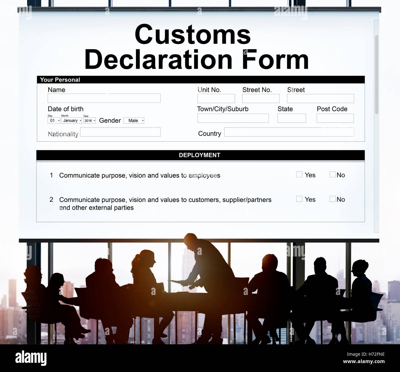 Customs declaration form Banque de photographies et d’images à haute ...