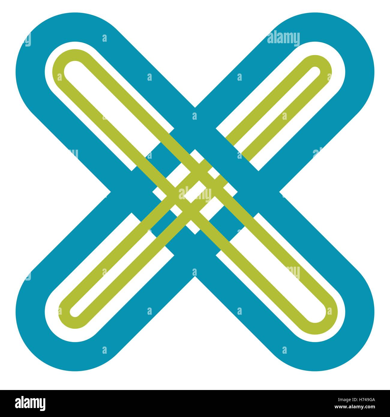 Résumé croix, X forme, lettre symbole avec l'intersection de lignes ...