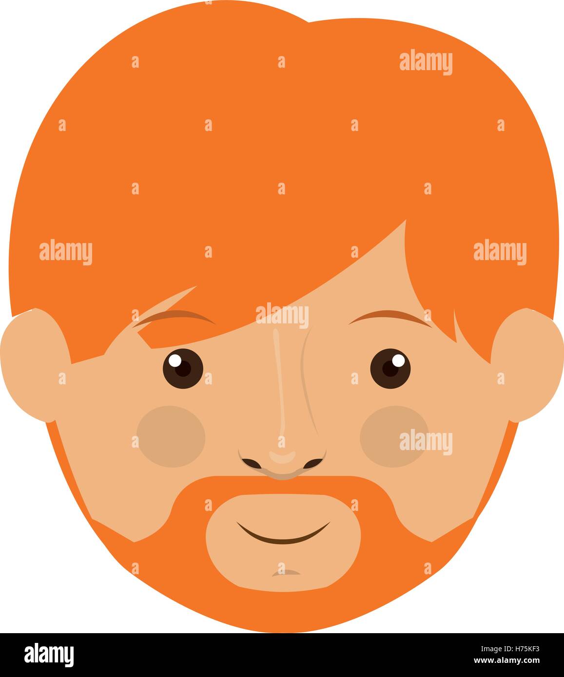 Cartoon barbu souriant de hipster style sur fond blanc. vector ...
