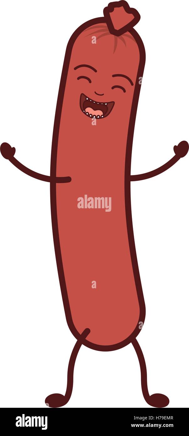Cartoon sausage Banque d'images détourées - Alamy