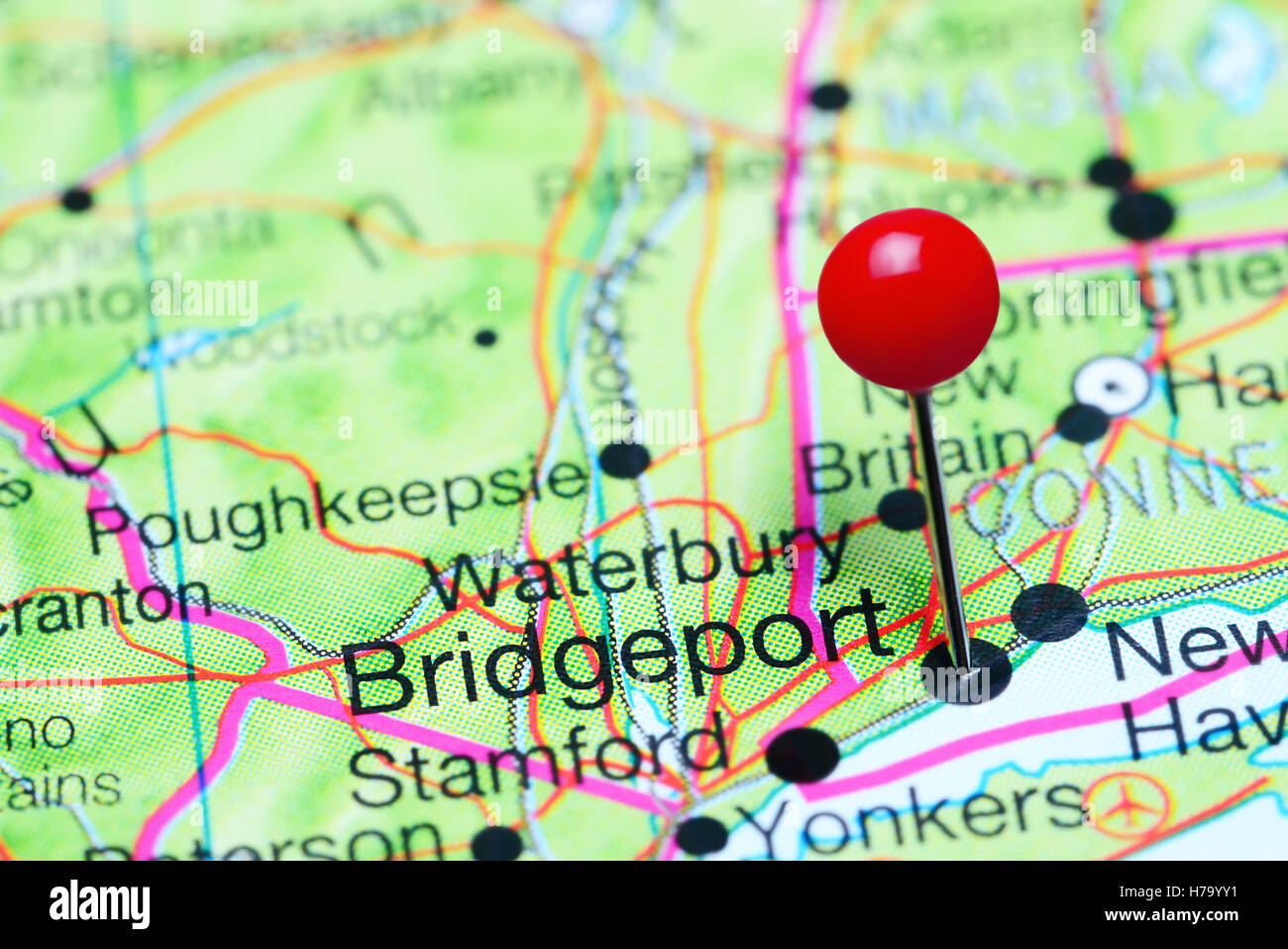 Bridgeport sur une carte Banque de photographies et d’images à haute ...