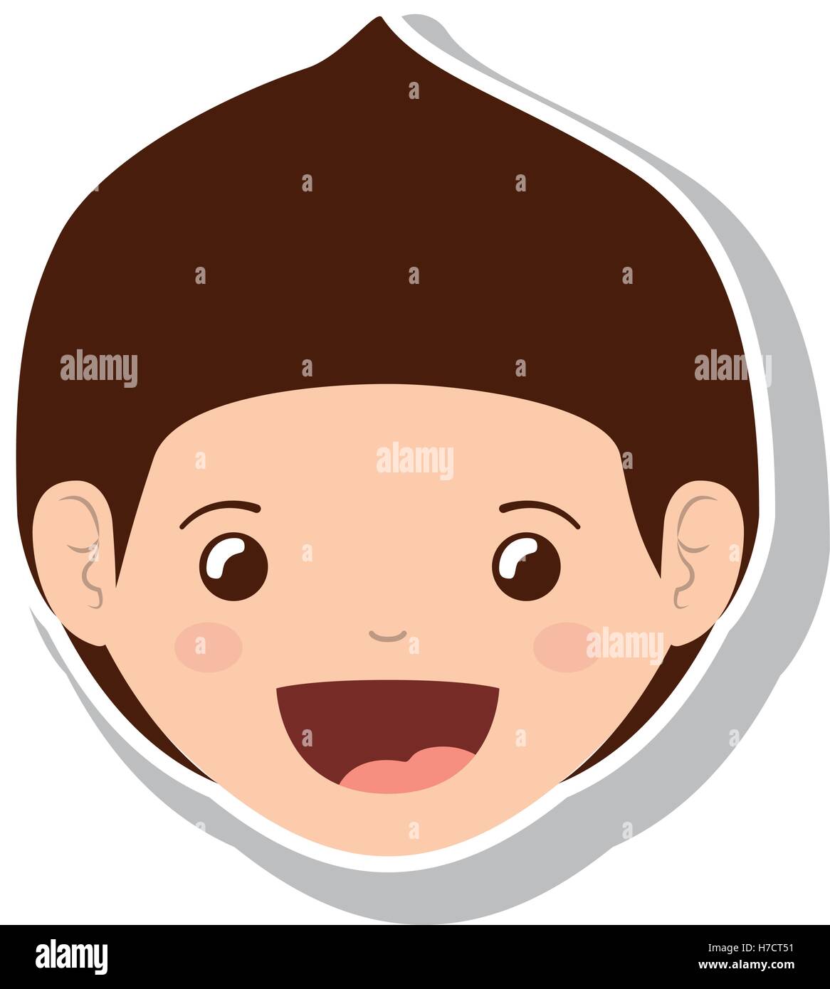 Cartoon boy smiling icône sur fond blanc. happy kid. vector ...