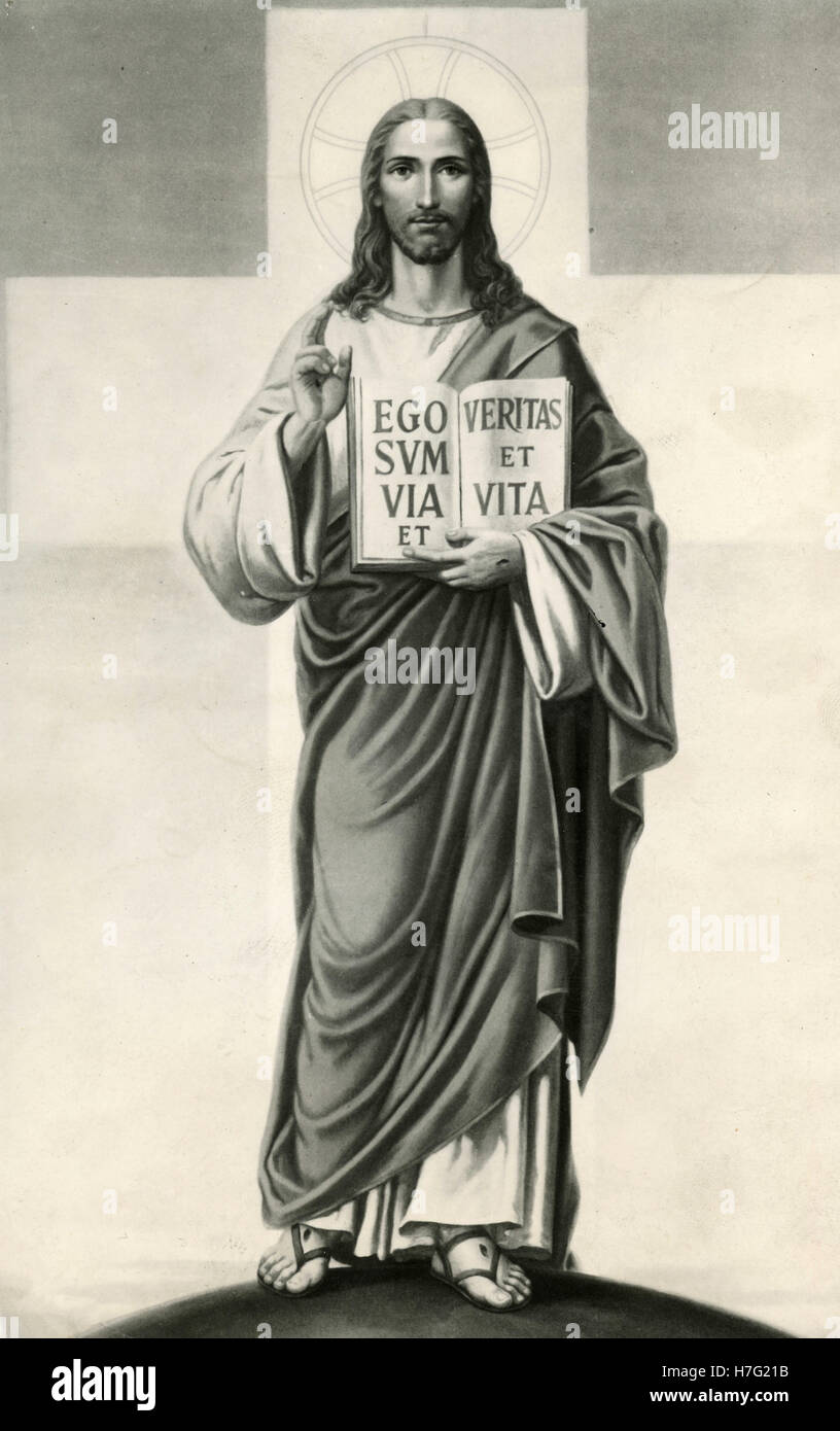 Jésus Christ avec un signe, Italie Photo Stock - Alamy