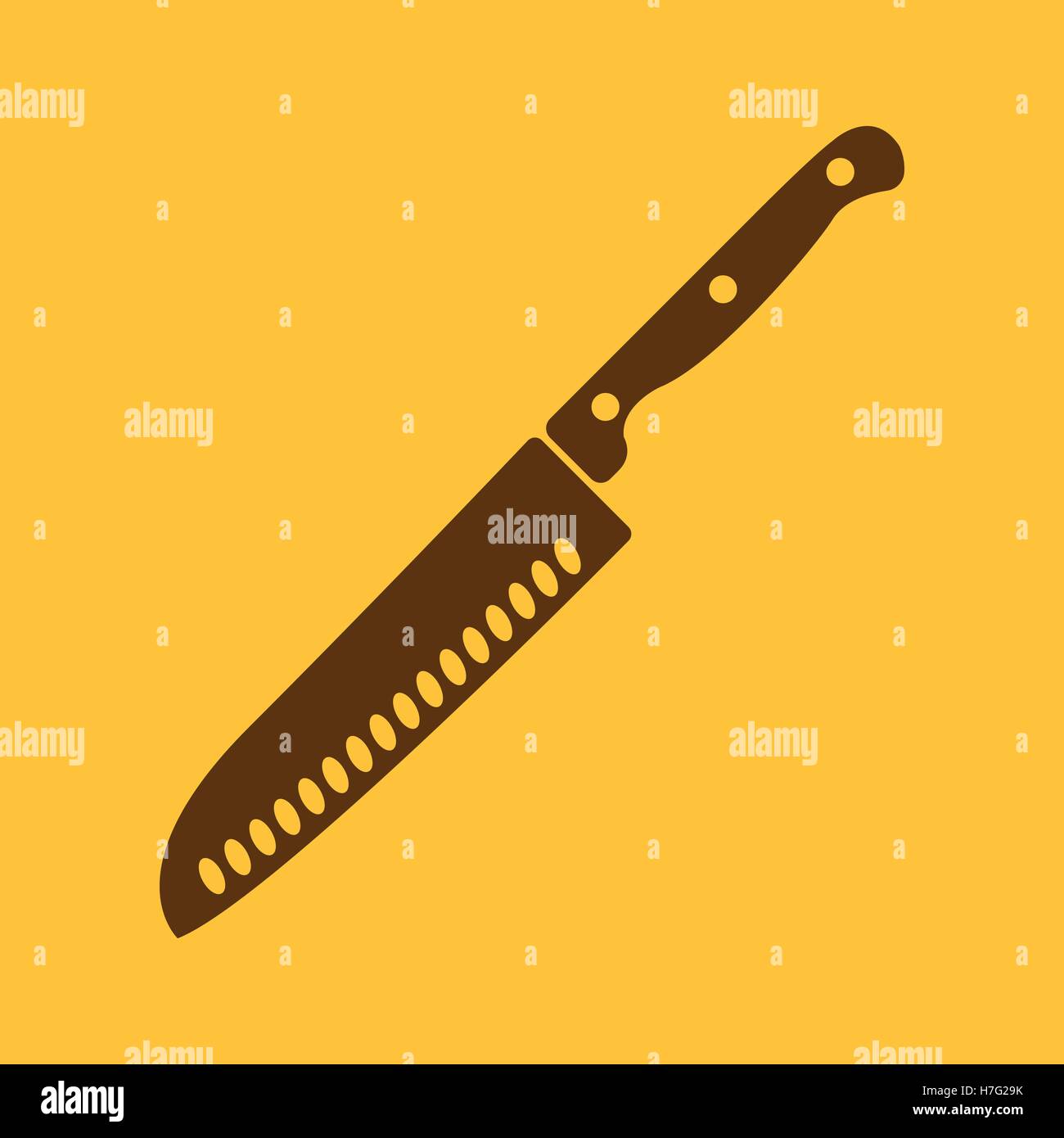 Le couteau pour la viande. Chef de cuisine et de couteaux, symbole.UI ...