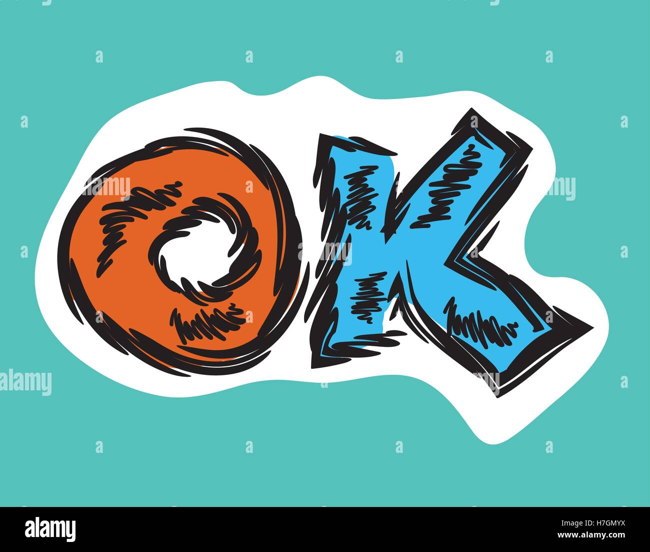 Avec le mot ok Banque d'images vectorielles - Alamy