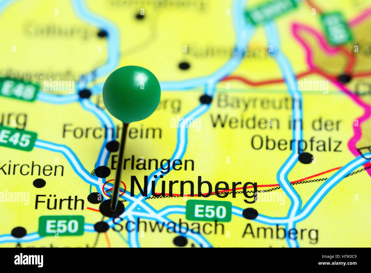 Nuremberg sur une carte Banque de photographies et d’images à haute ...
