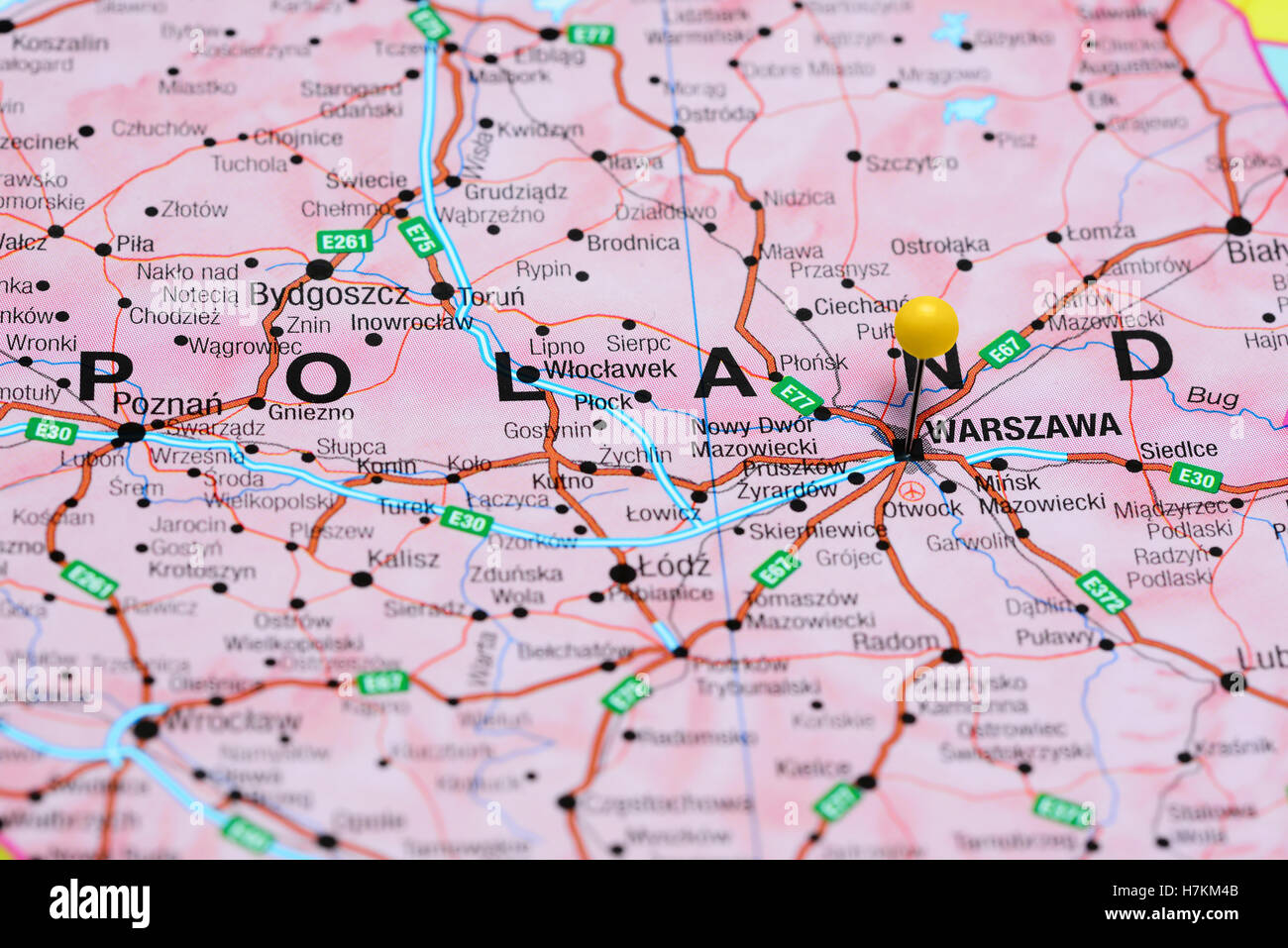 Varsovie sur une carte Banque de photographies et d’images à haute ...