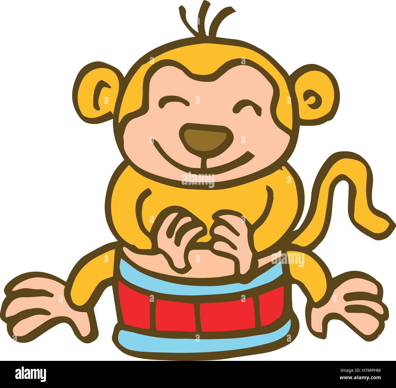 Batterie Monkey cartoon vector art illustration Image Vectorielle Stock ...
