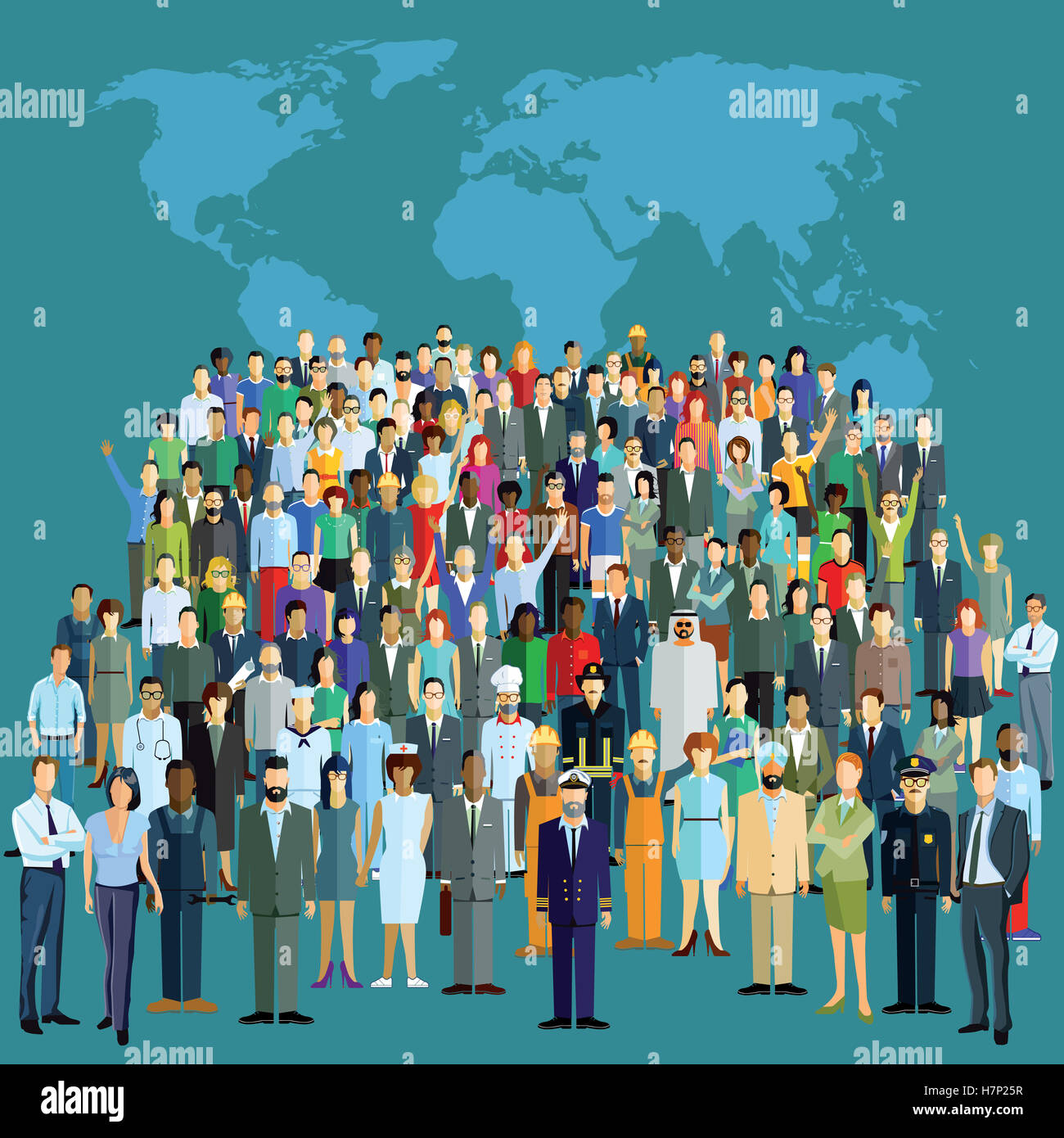 La population mondiale, le réseau mondial Photo Stock - Alamy