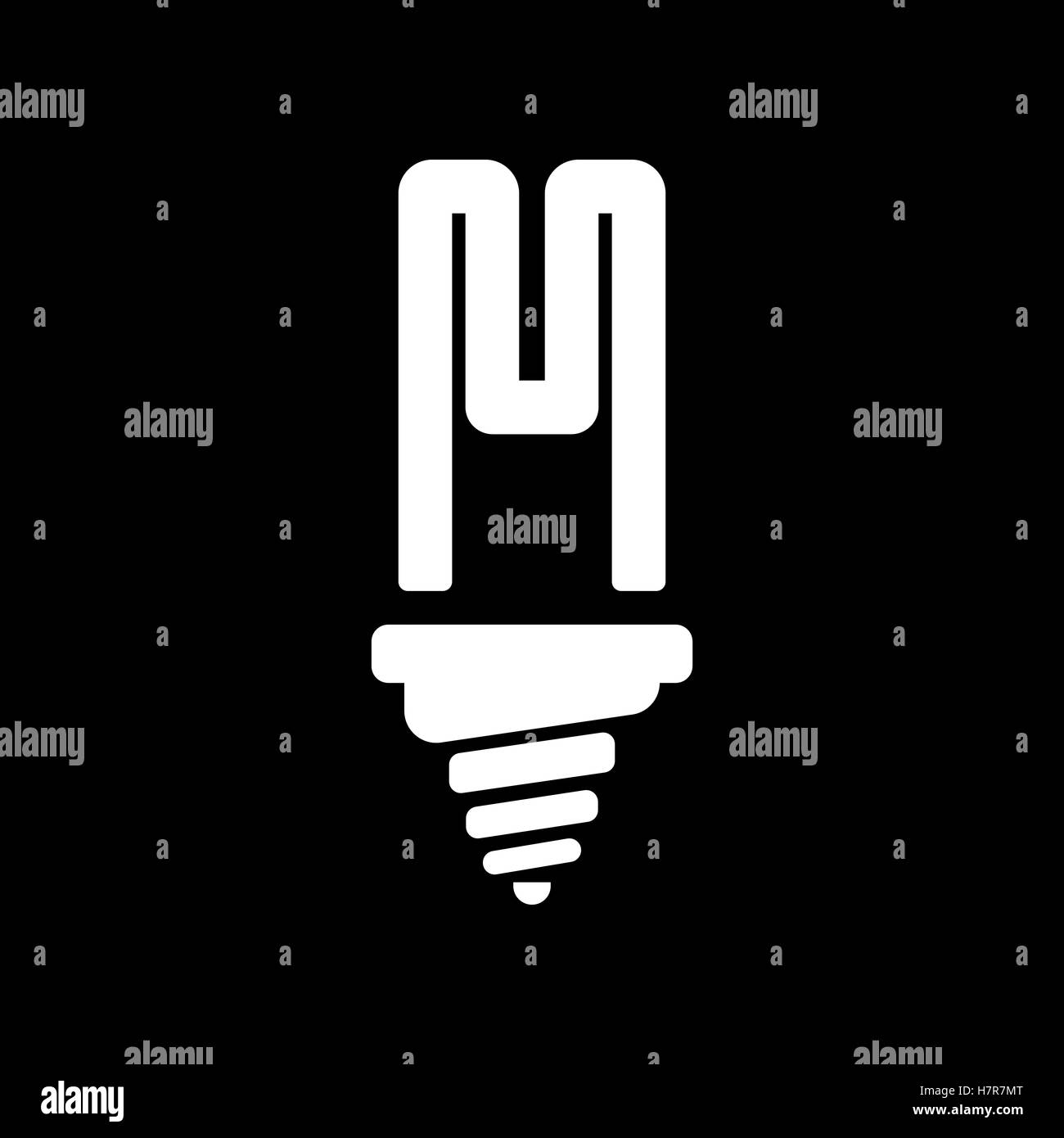 L'icône représentant une ampoule fluorescente. Lampe et ampoule ...