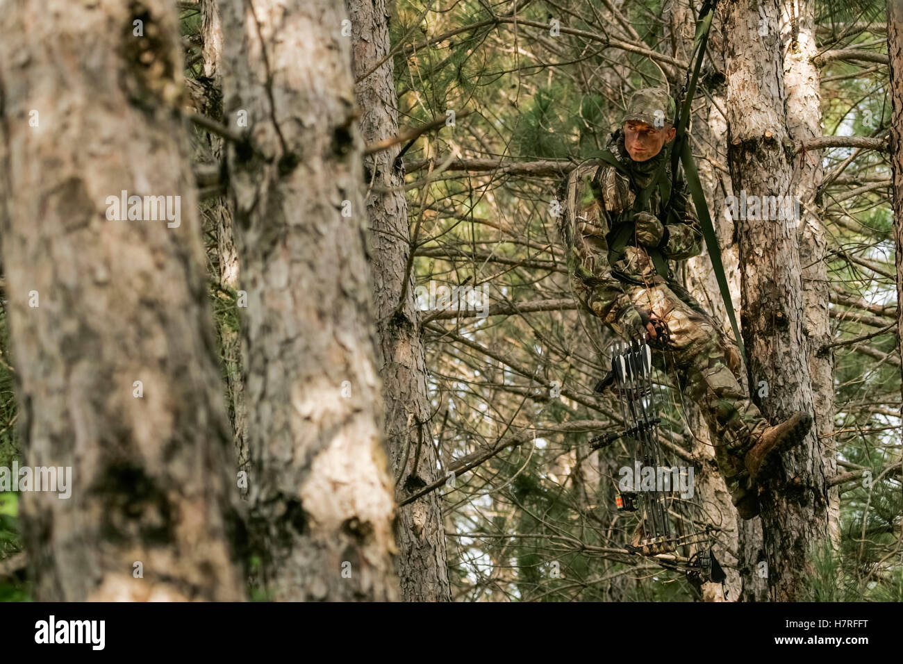 Chasseur dans le Camo avec fusil Photo Stock - Alamy