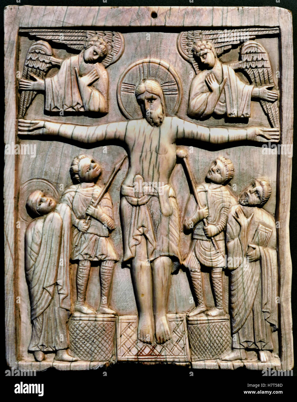 Crucifixion du Christ en ivoire du 11ème siècle italien Italie du Sud Photo Stock - Alamy