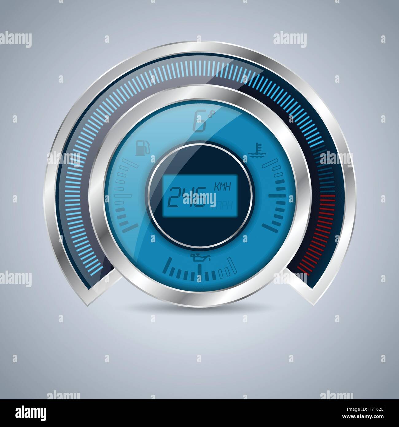 Compte tours du tableau de bord Banque d'images vectorielles - Alamy